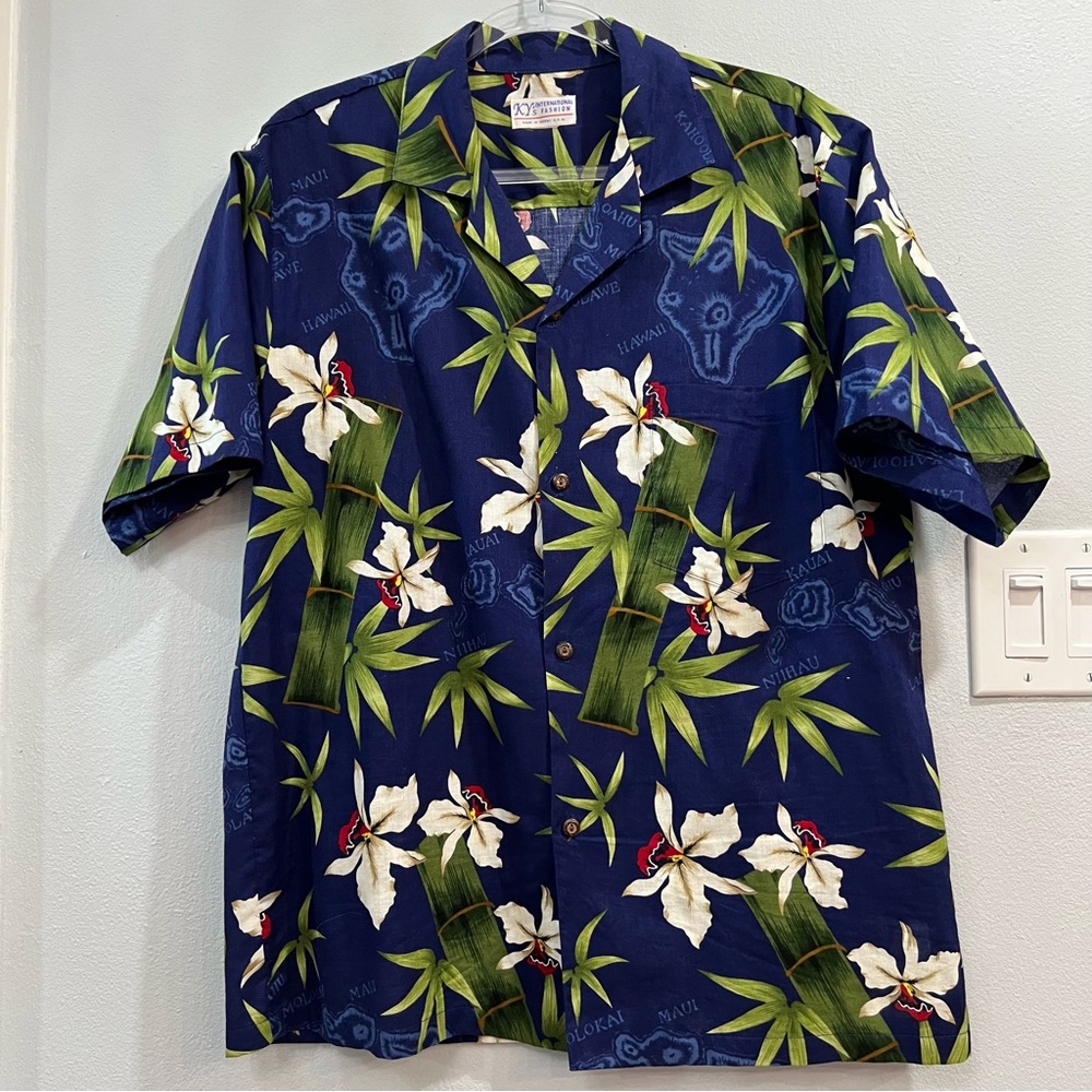 Hawaiian Star Orchid Print Vintage Shirt Made In Hawa… - Gem